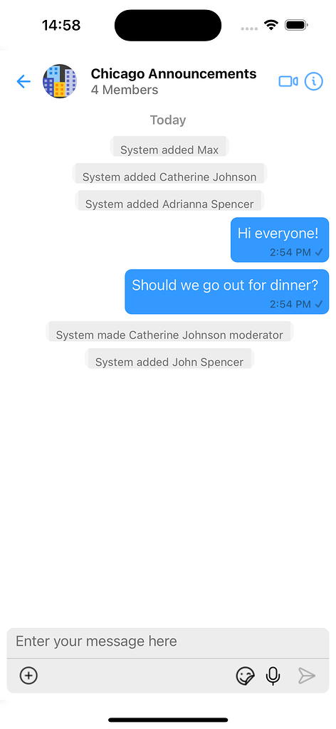 React Native v4 UIKit: How to Modify Action Messages in a Group Chat - How-To Guides - CometChat ...