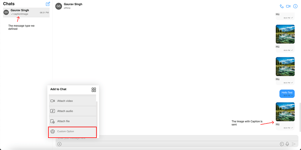 Vue v4 UIKit: How to add a New Attachment Option and send a Custom Message Like Image with ...